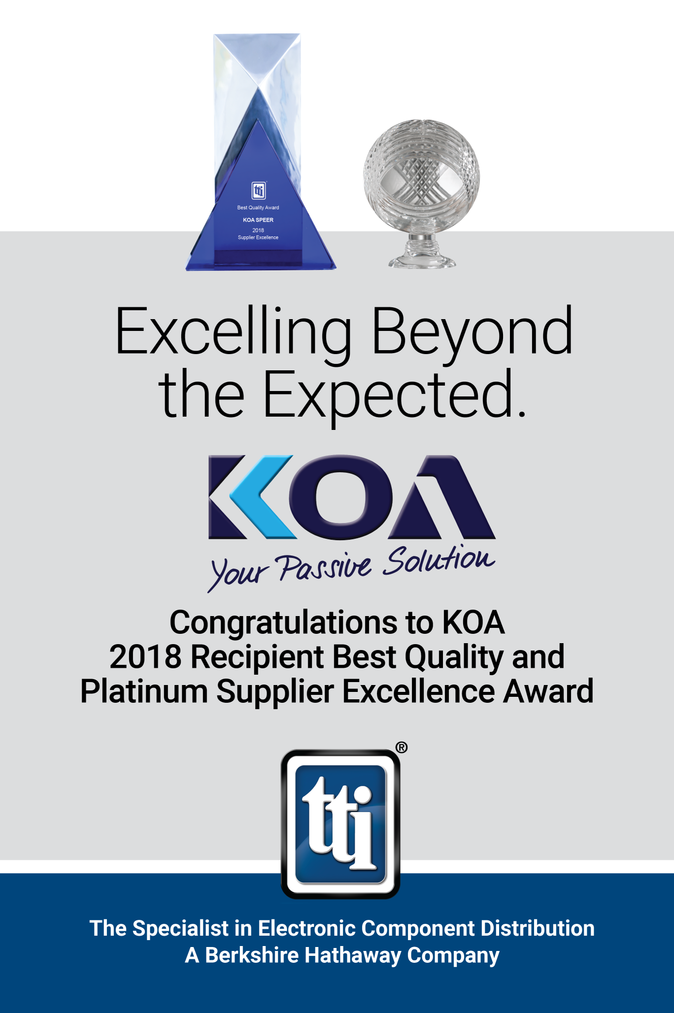 TTI – Platinum Supplier Excellence Award